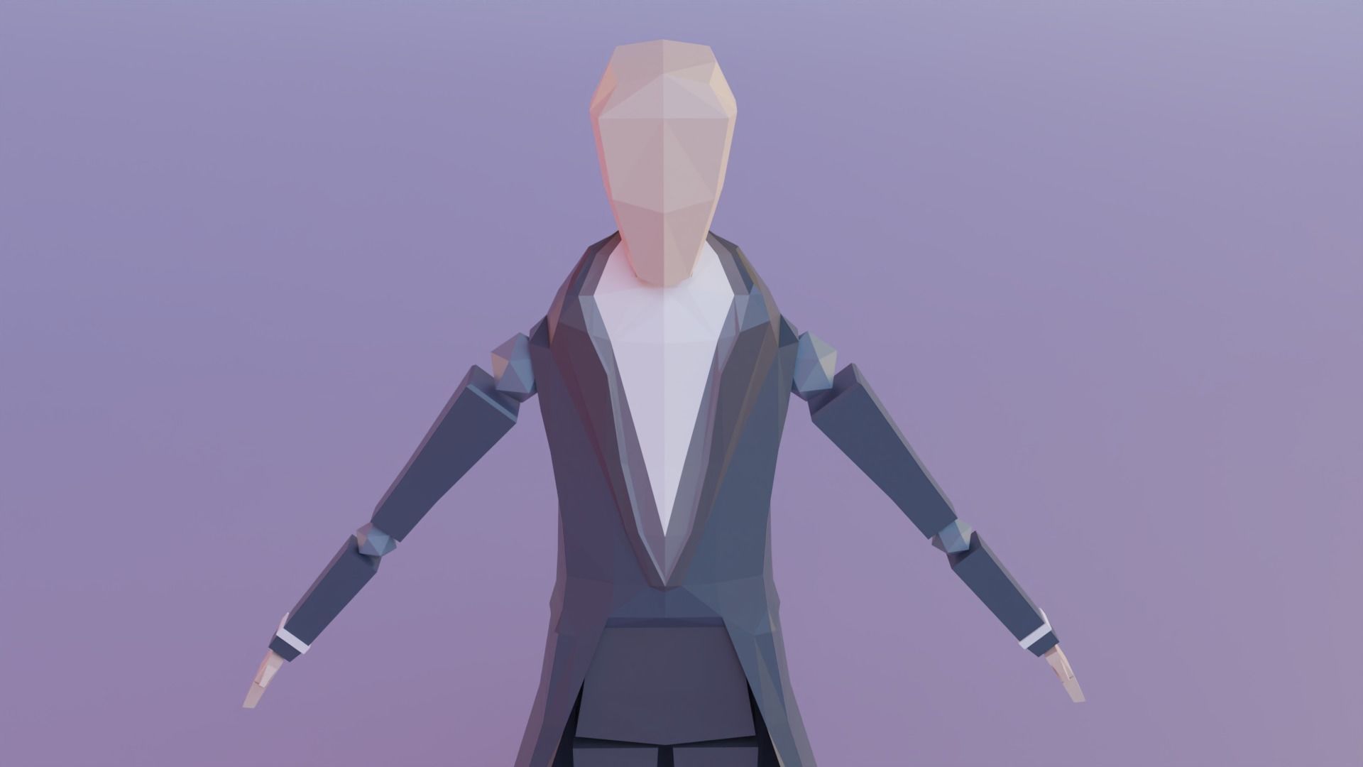 Low Poly Detective man in trench coat free VR / AR / low-poly 3D model ...
