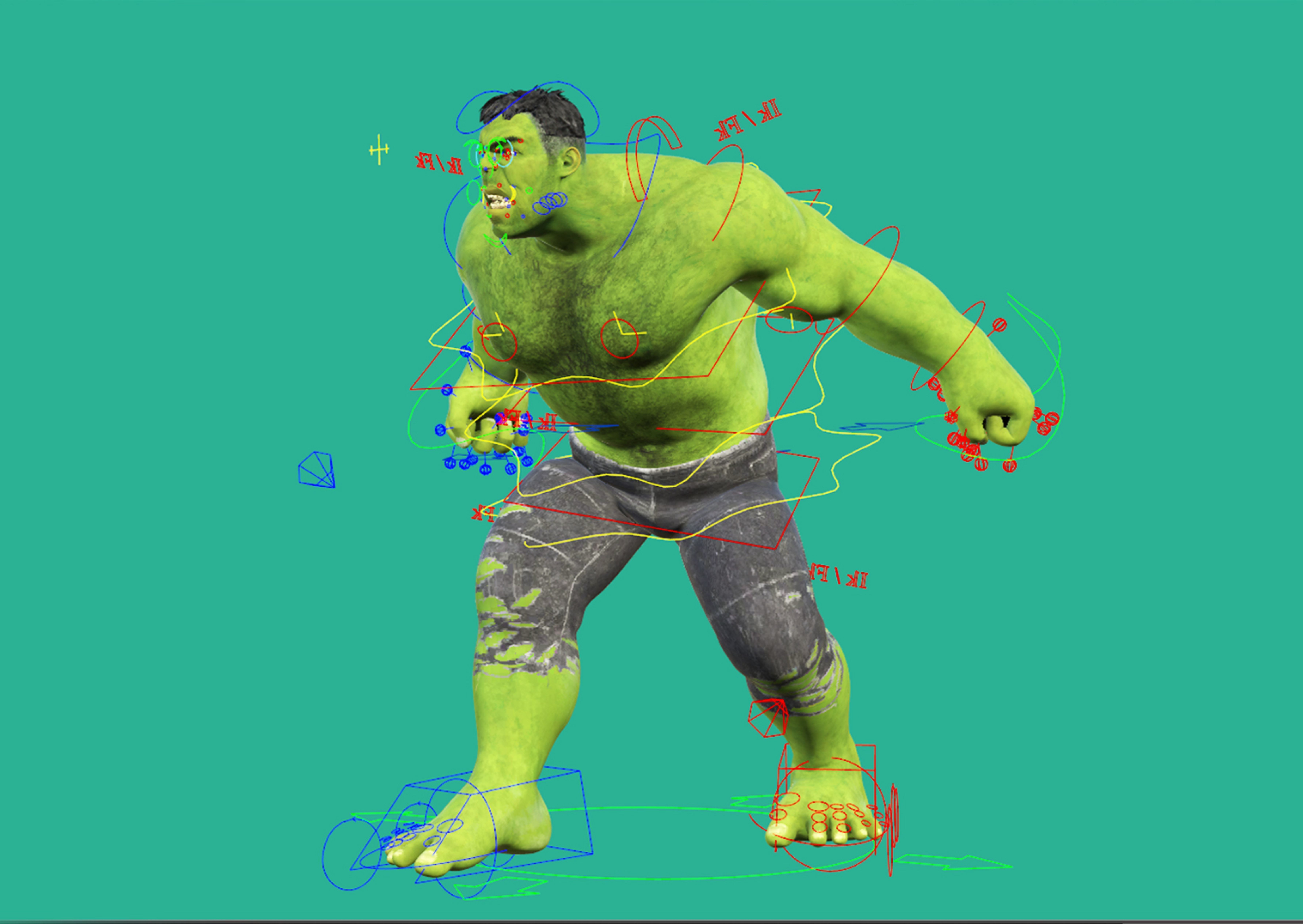 FREE HULK RIG 3D free VR / AR / low-poly 3D model animated rigged ...