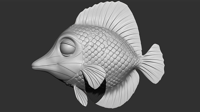 Fish 3d Print model head 3D model 3D printable | CGTrader