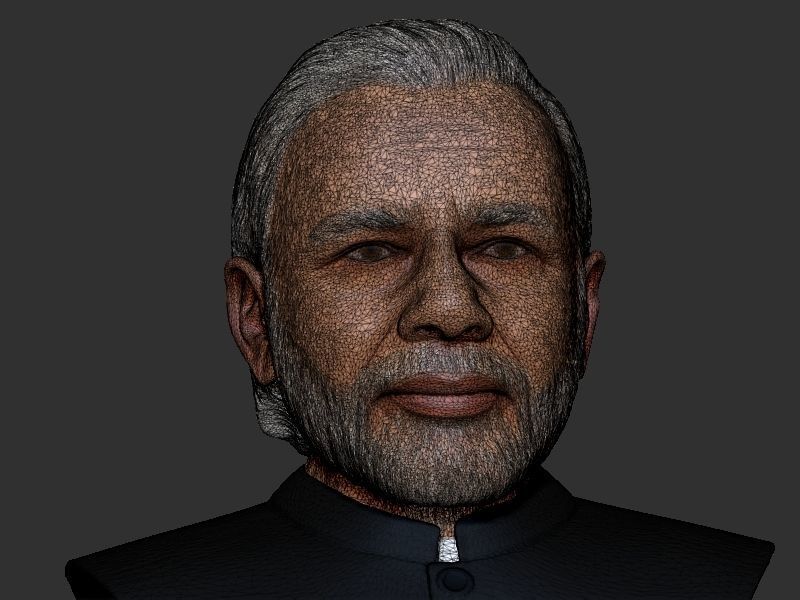 Narendra Modi Bust design with textured 3D model 3D printable | CGTrader