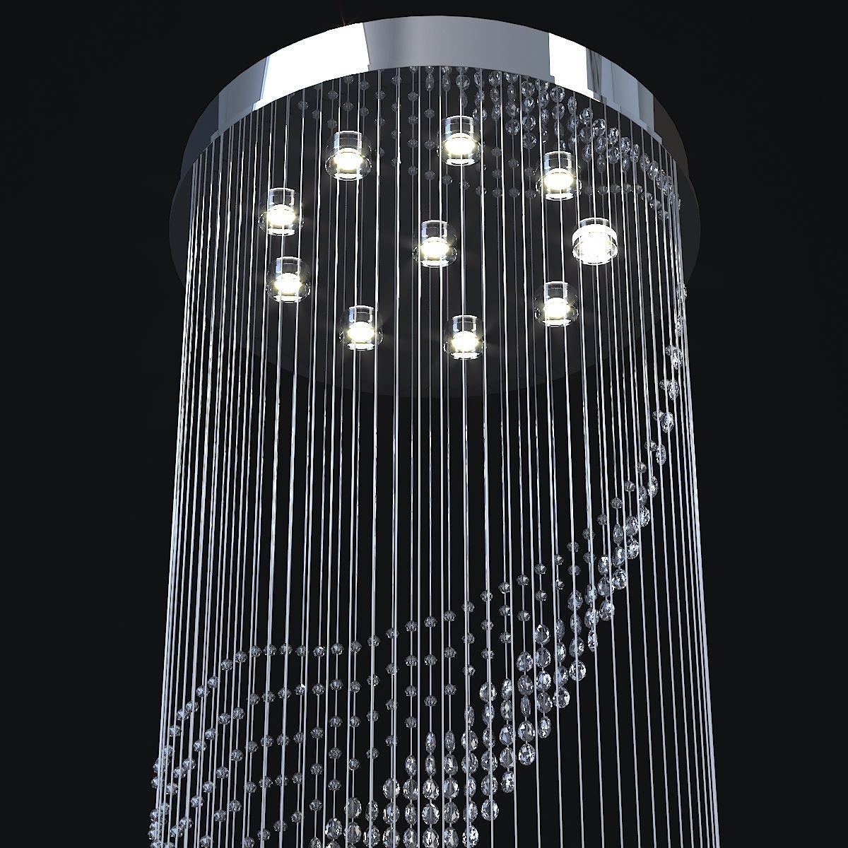 Chandelier ceiling waterfall 3D model | CGTrader