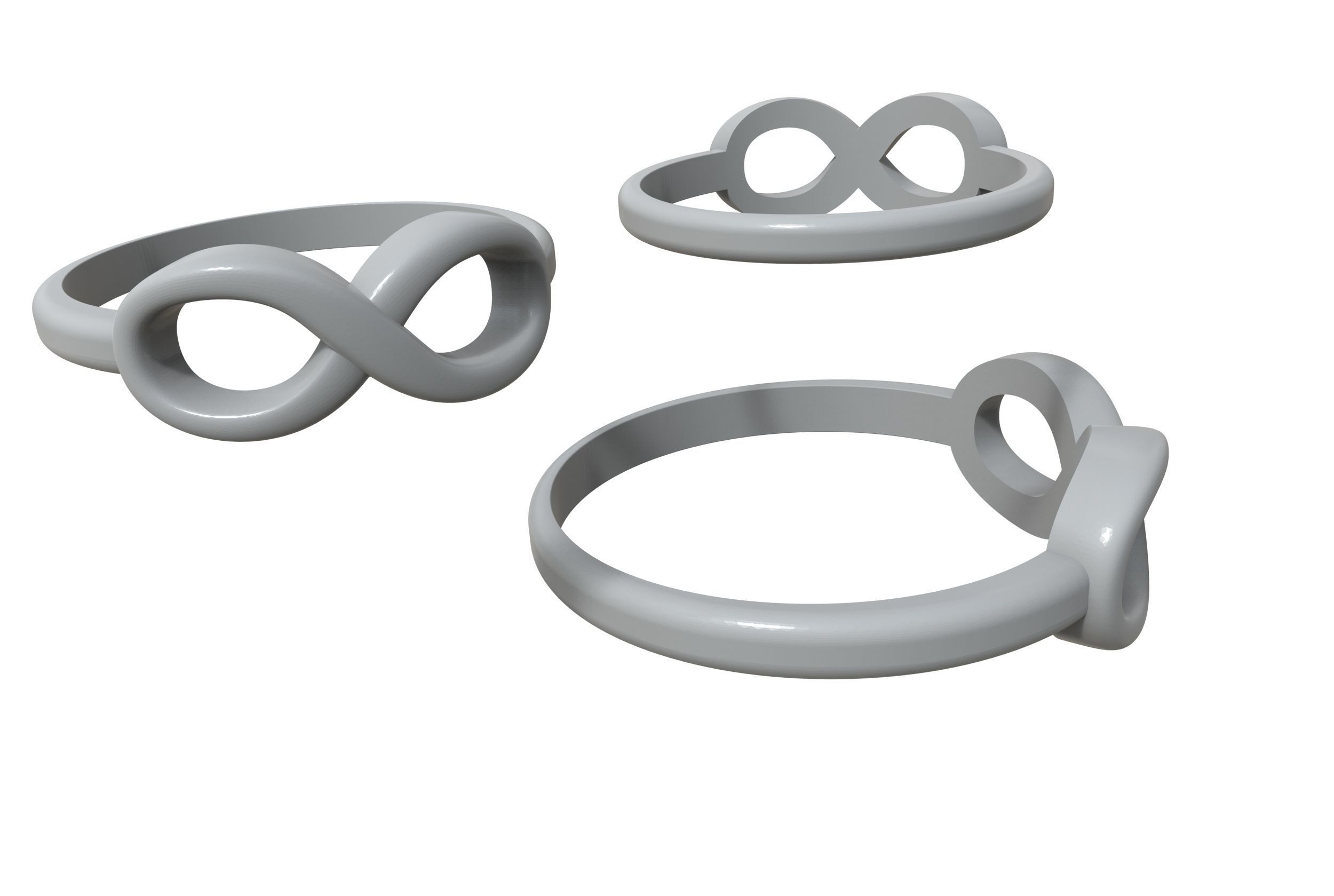 Infinity Ring Gold Silver Steering Steel 3D model 3D printable | CGTrader