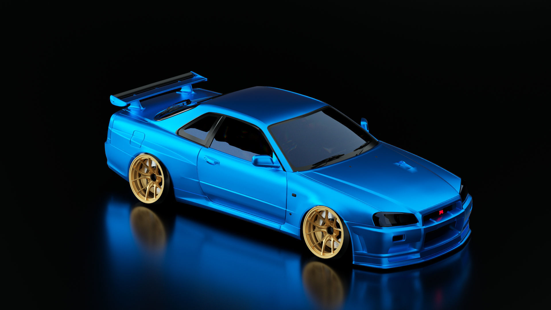 Nissan Skyline R34 - Blue 3D model free 3D model | CGTrader