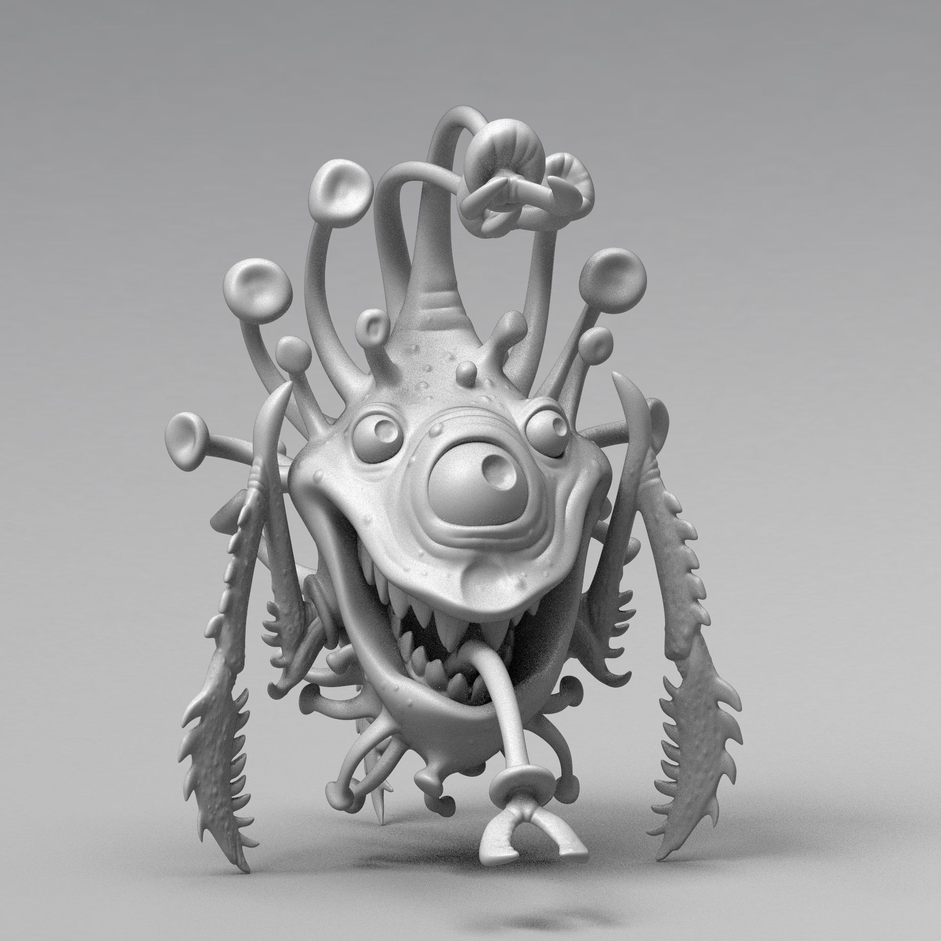 Funny coronavirus monster 3D print model 3D model 3D printable | CGTrader