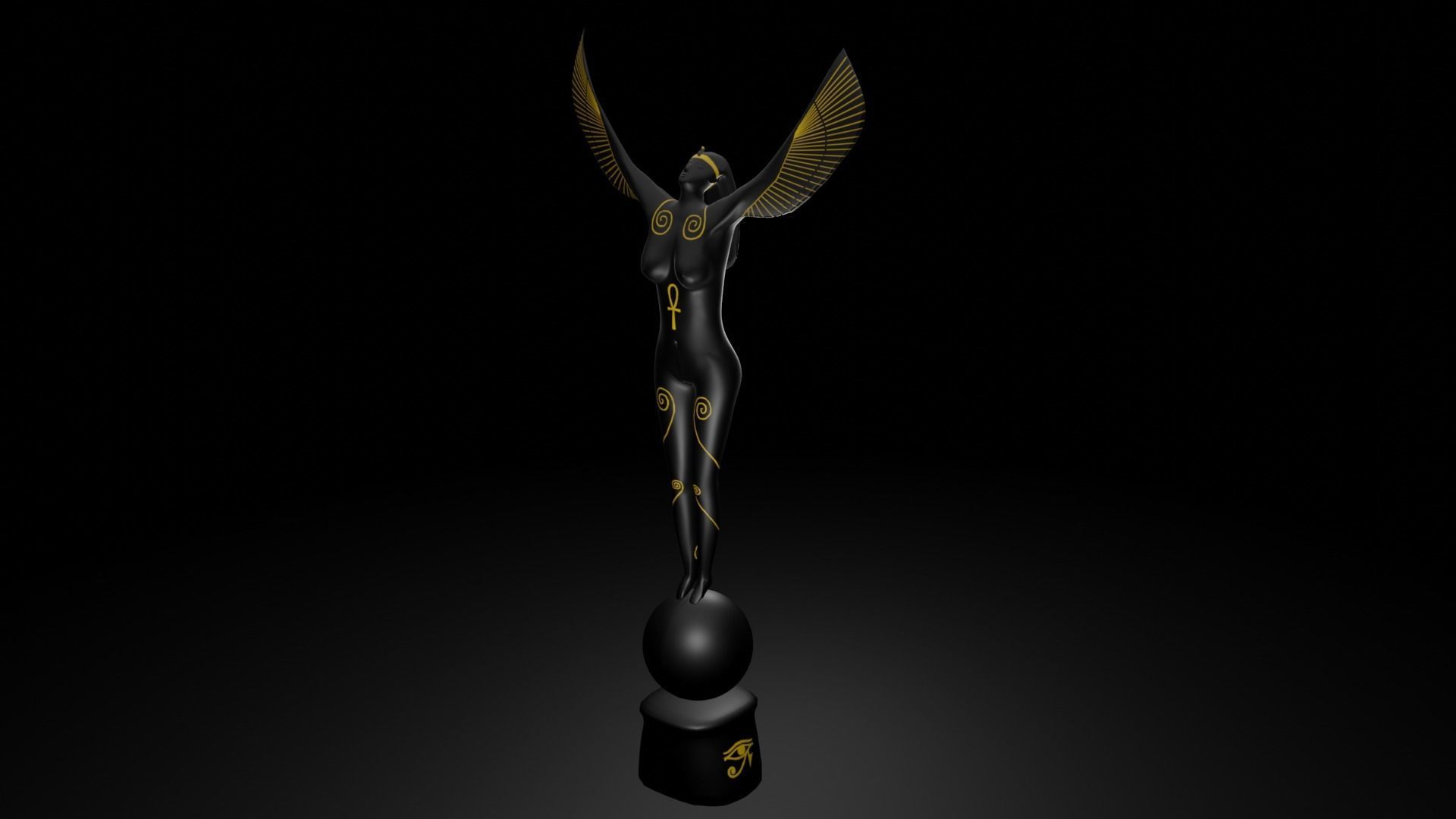 Egyptian Goddes Isis Sculpture Figure 3D model | CGTrader