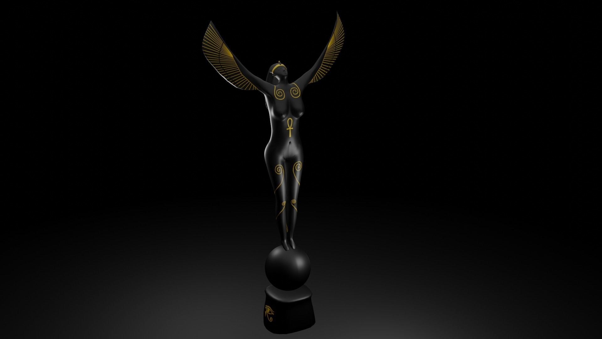 Egyptian Goddes Isis Sculpture Figure 3D model | CGTrader