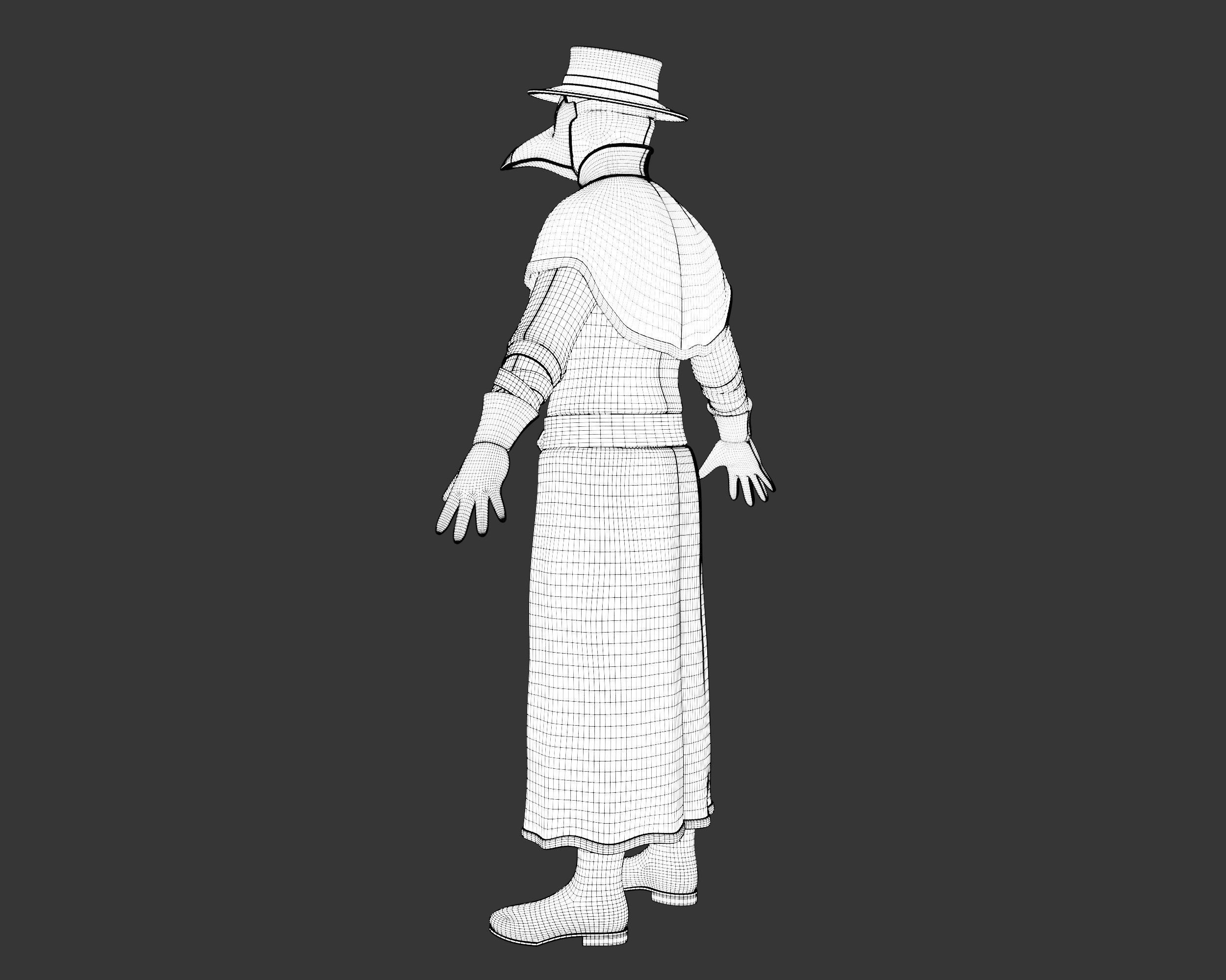 3D model Medieval Character Plague Doctor VR / AR / low-poly | CGTrader