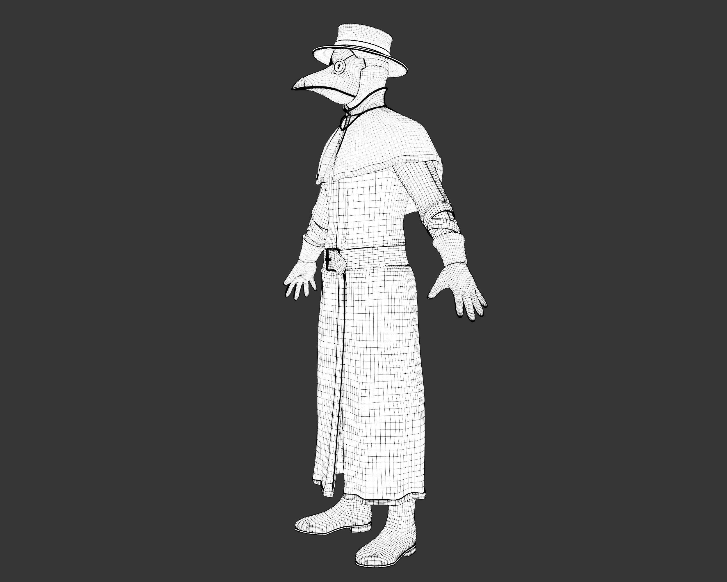 3D model Medieval Character Plague Doctor VR / AR / low-poly | CGTrader