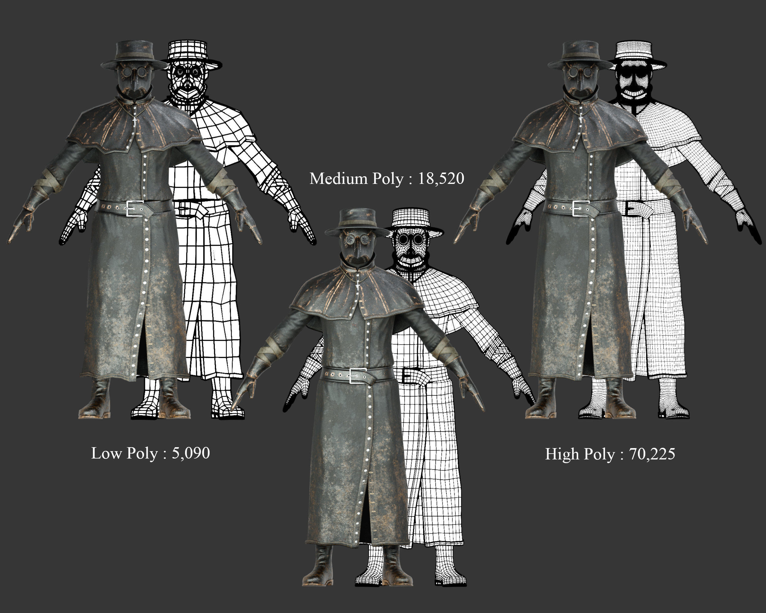 3D model Medieval Character Plague Doctor VR / AR / low-poly | CGTrader