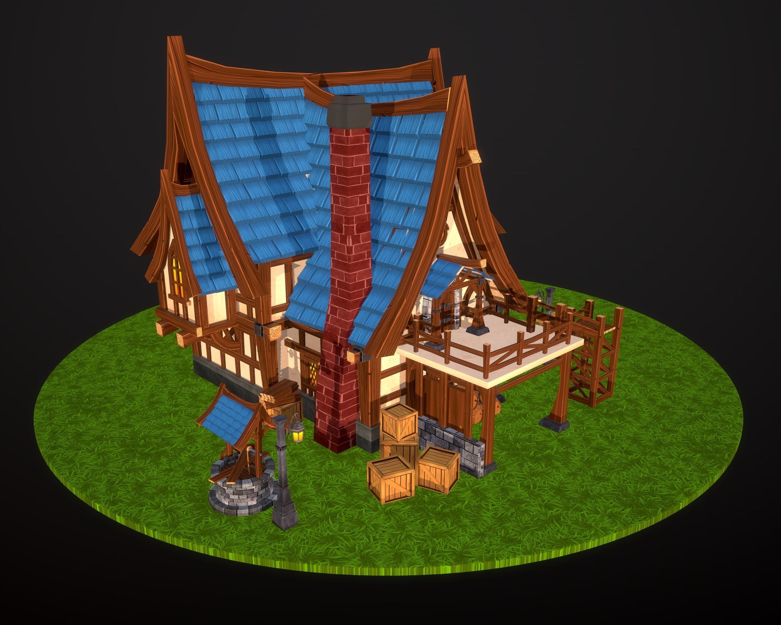 3D model Medieval Tavern - Fully Handpainted 3D Model VR / AR / low ...