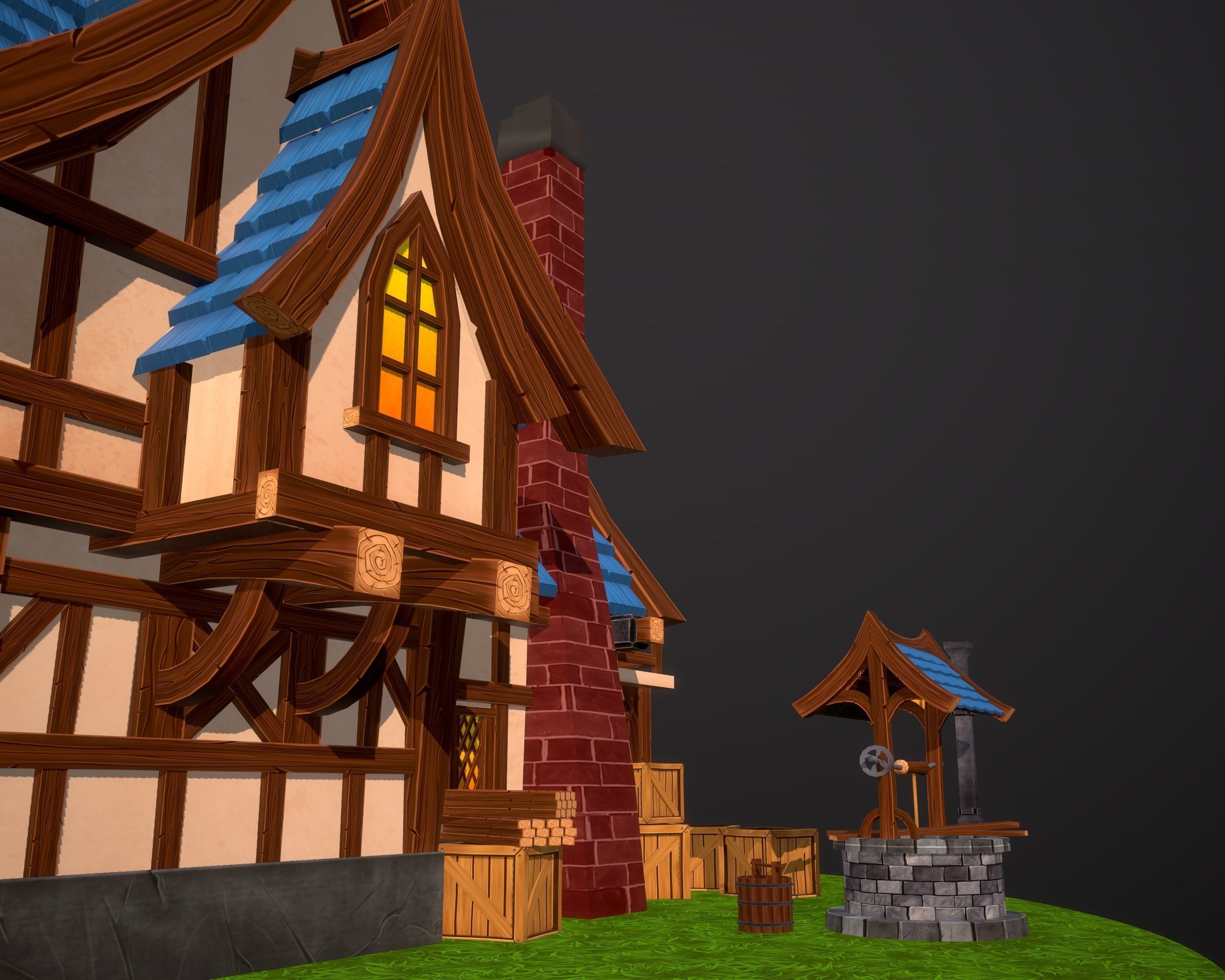 3D model Medieval Tavern - Fully Handpainted 3D Model VR / AR / low ...