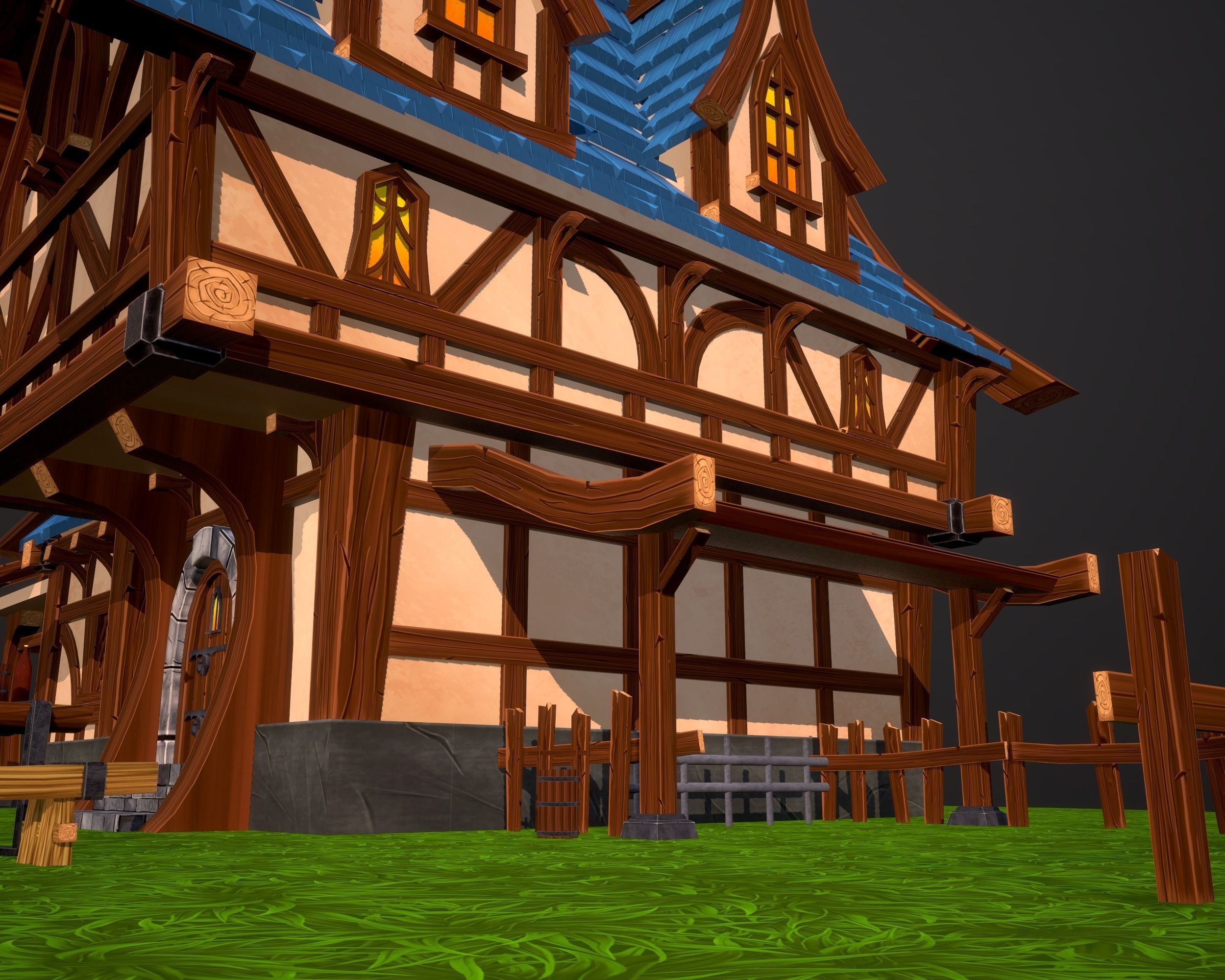 3D model Medieval Tavern - Fully Handpainted 3D Model VR / AR / low ...
