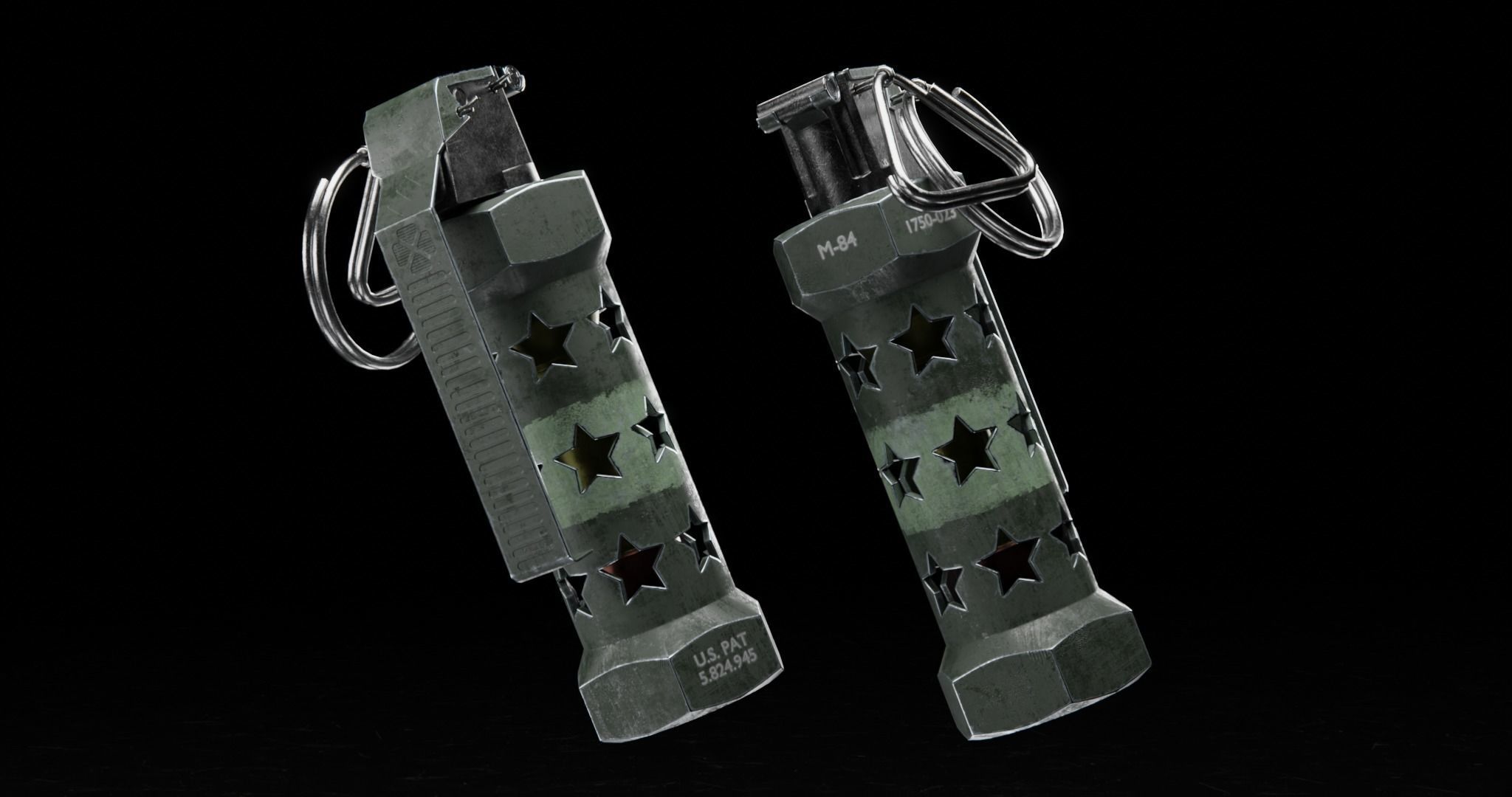 3D model M84 Stun Grenade Flashbang Game Ready VR / AR / low-poly ...