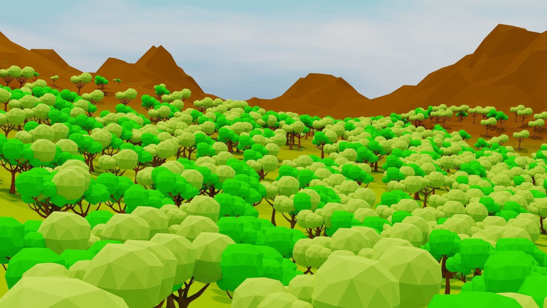 3D model Procedural Generated Low poly Terrain VR / AR / low-poly | CGTrader