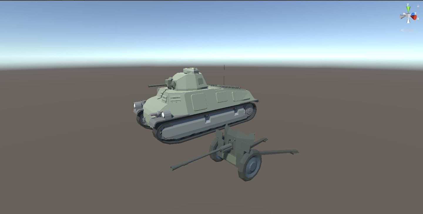 3D model Vehicle and Weapon World War 2 Low Poly Style VR / AR / low ...