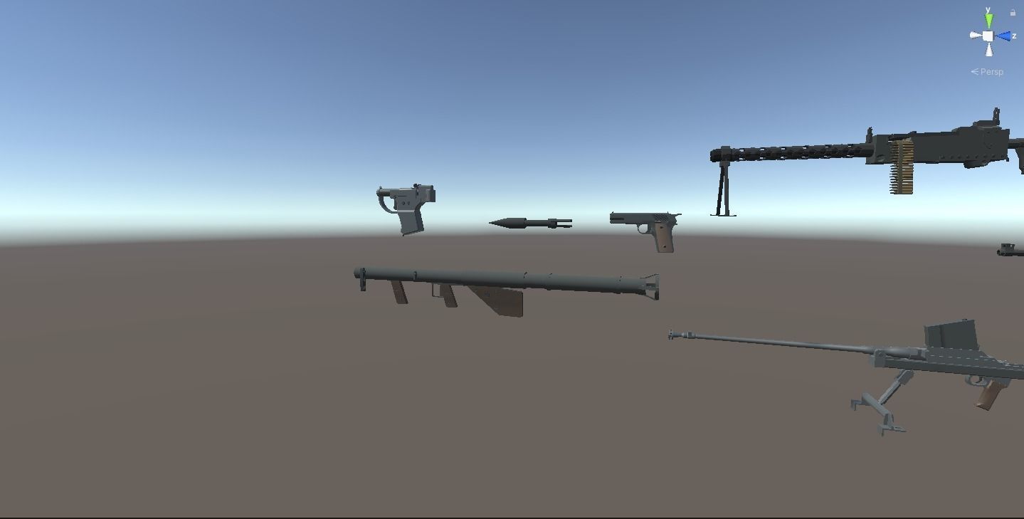 3D model Vehicle and Weapon World War 2 Low Poly Style VR / AR / low ...