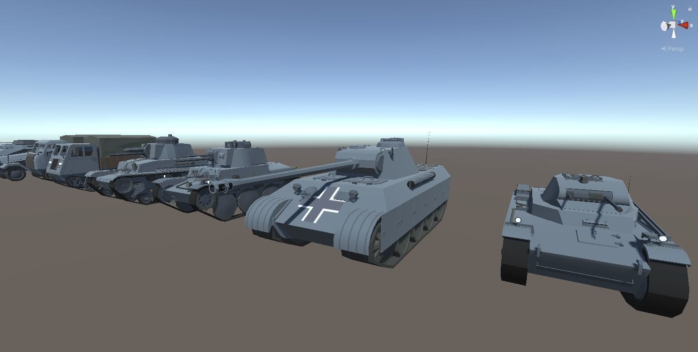 3D model Vehicle and Weapon World War 2 Low Poly Style VR / AR / low ...