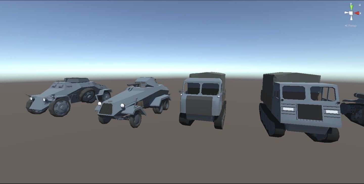 3D model Vehicle and Weapon World War 2 Low Poly Style VR / AR / low ...