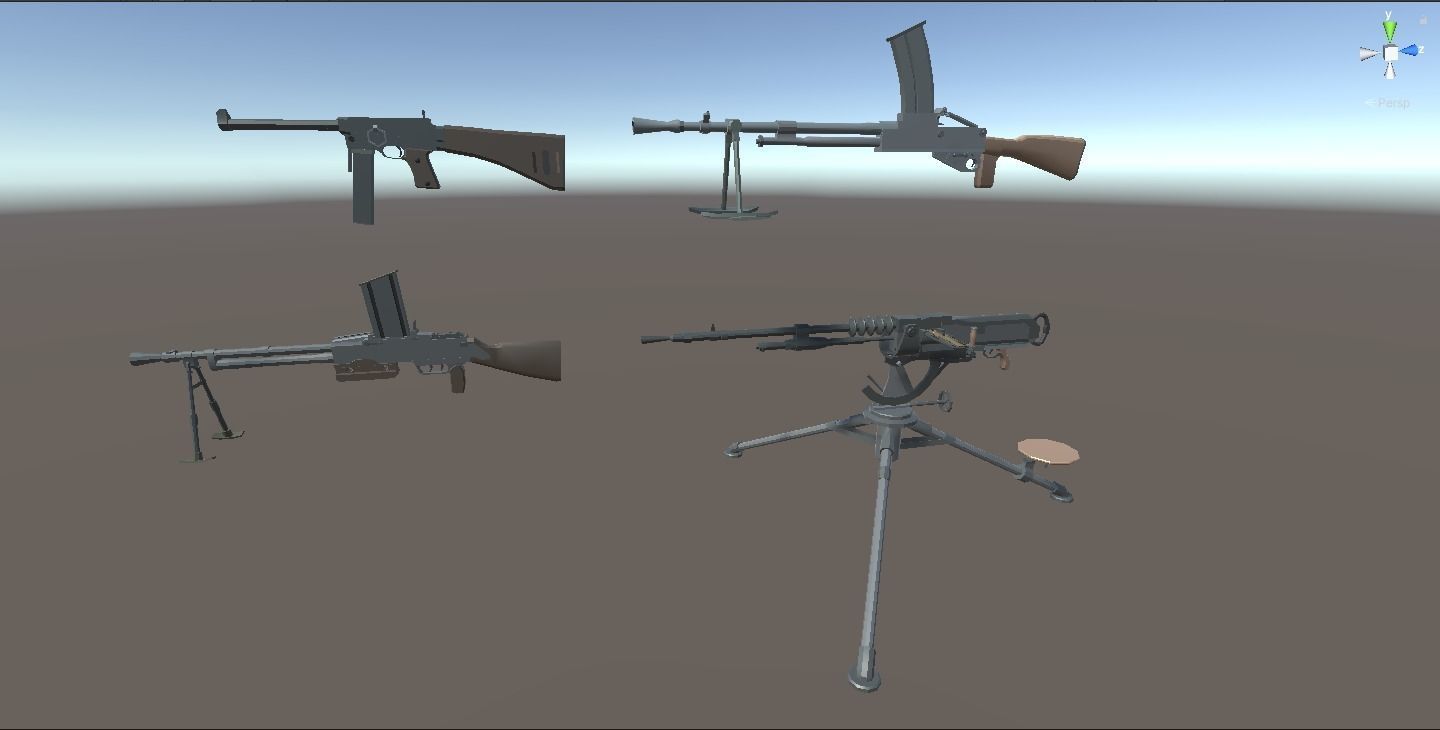 3D model Vehicle and Weapon World War 2 Low Poly Style VR / AR / low ...