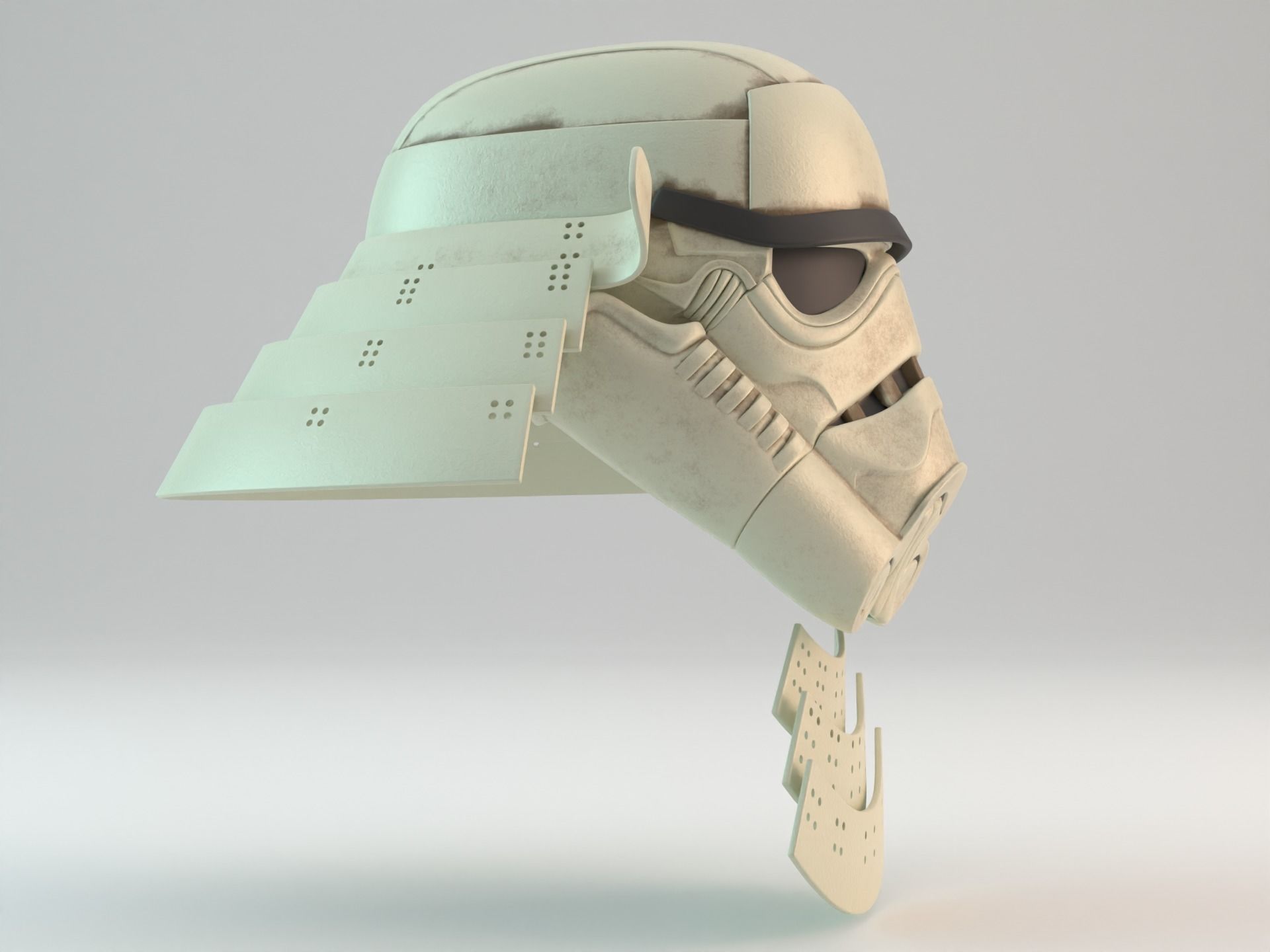 Ashigaru Samurai Stormtrooper Helmet 3D model 3D printable | CGTrader