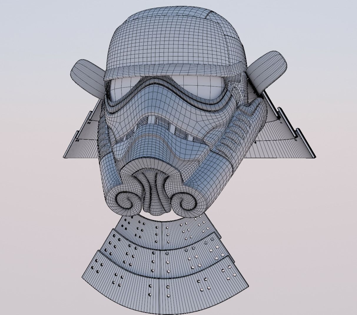 Ashigaru Samurai Stormtrooper Helmet 3D model 3D printable | CGTrader