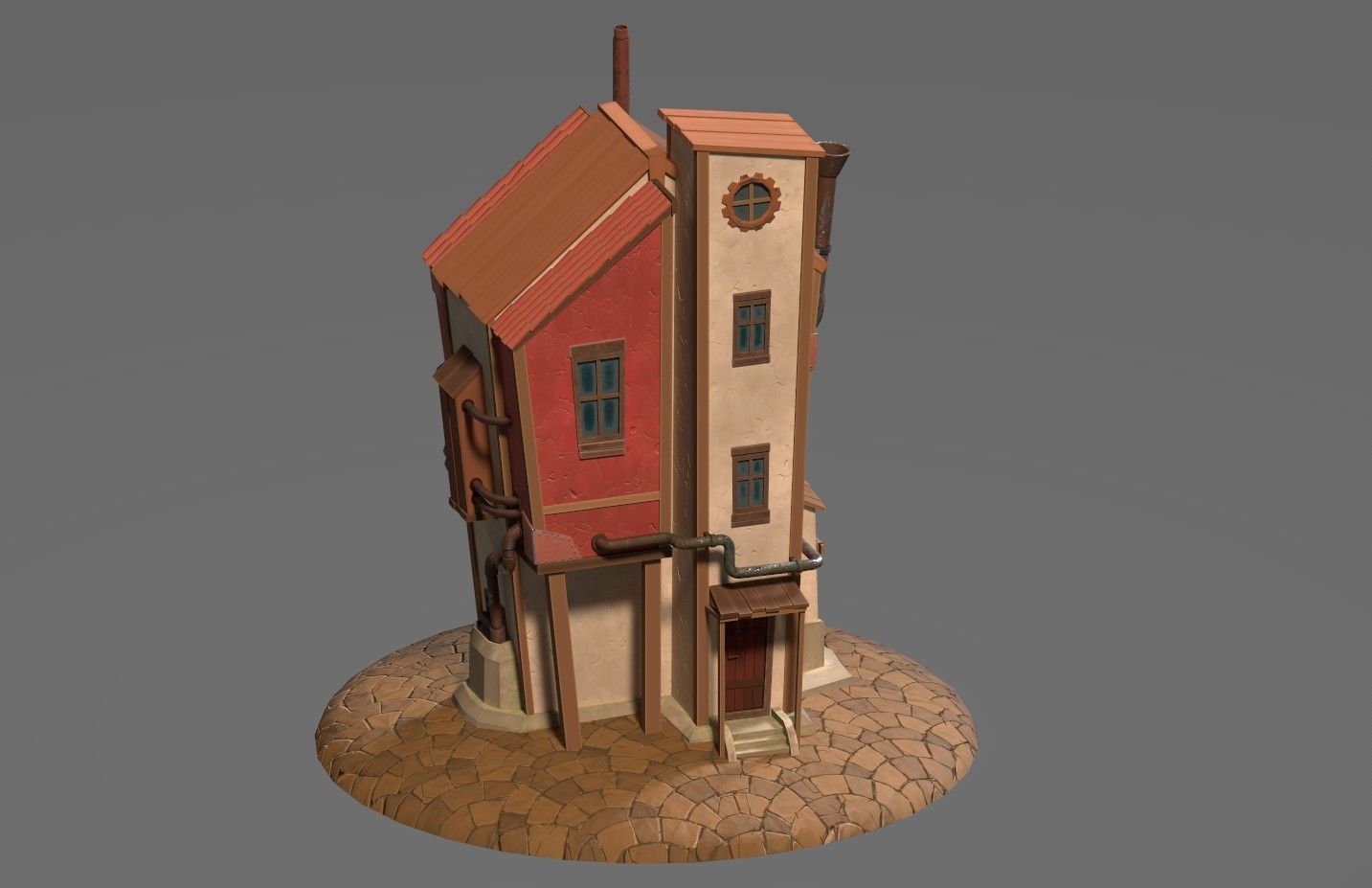 3D model Stylized cartoon steampunk house VR / AR / low-poly | CGTrader