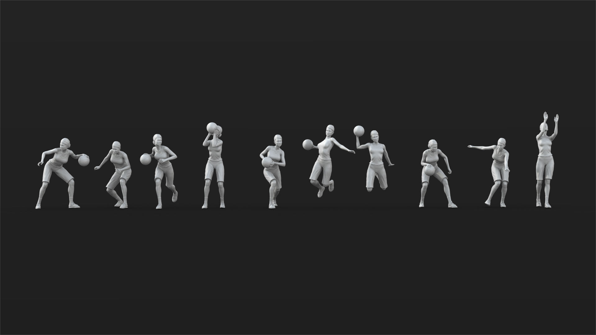 49 Basketball Player figures 3D model 3D printable | CGTrader