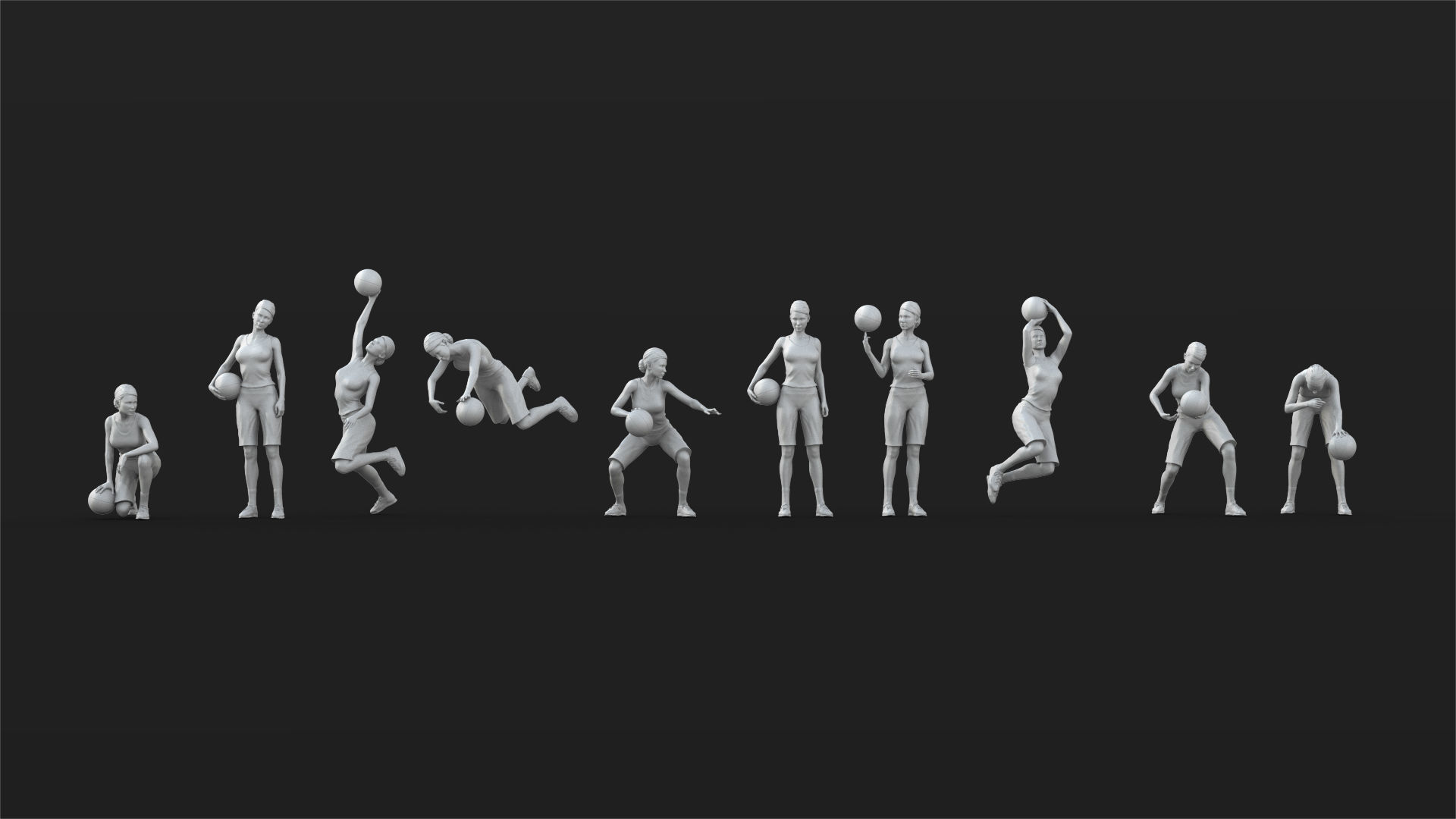 49 Basketball Player figures 3D model 3D printable | CGTrader