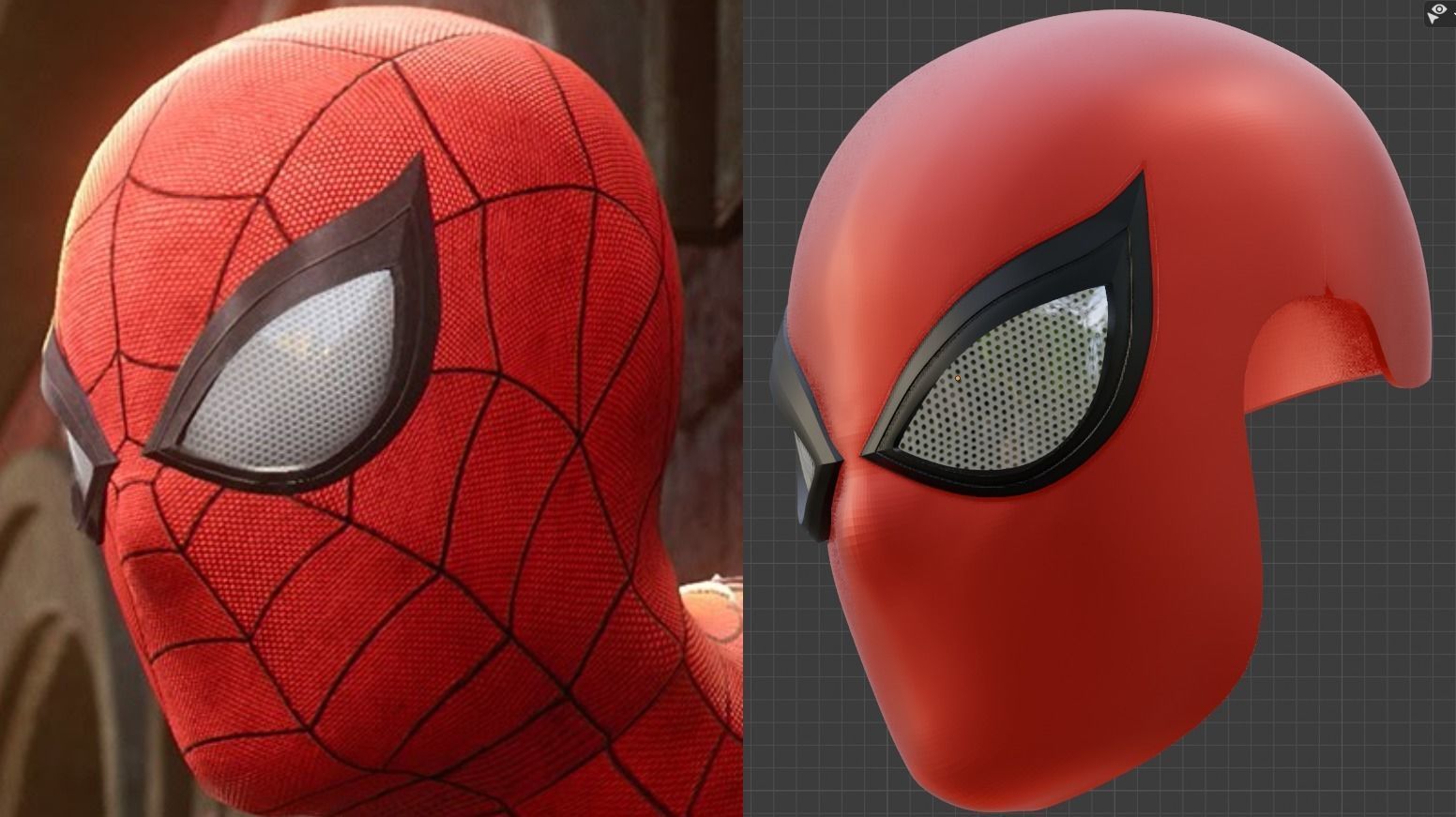 HIGHLY ACCURATE Spider Man PS4 Advanced Suit Faceshell 3D model 3D ...