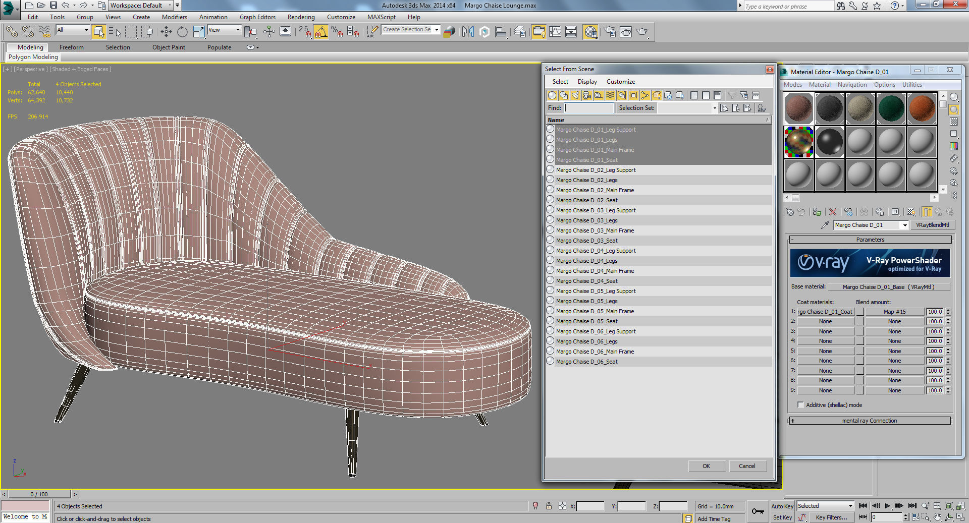 Margo Chaise Lounge Meridian Furniture 3D model | CGTrader