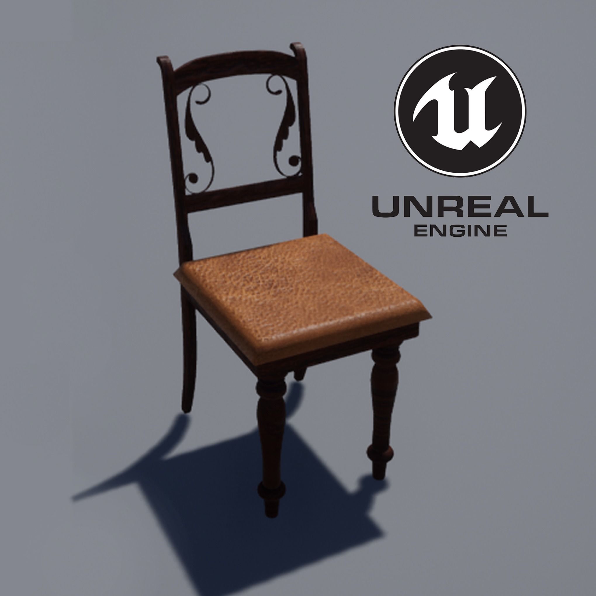 3D model Dining chair optimized unreal engine 4 VR / AR / low-poly ...
