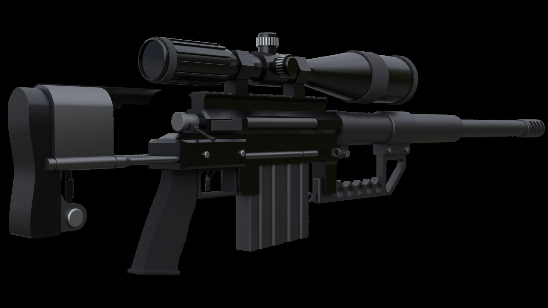Intervention sniper rifle free 3D model | CGTrader