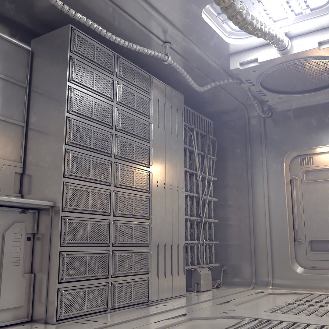 sci-fi shuttle server room 3D model | CGTrader