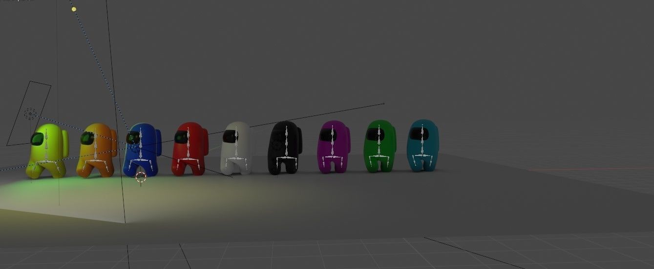 Among Us Colors Complete Crewmates free 3D model animated rigged | CGTrader
