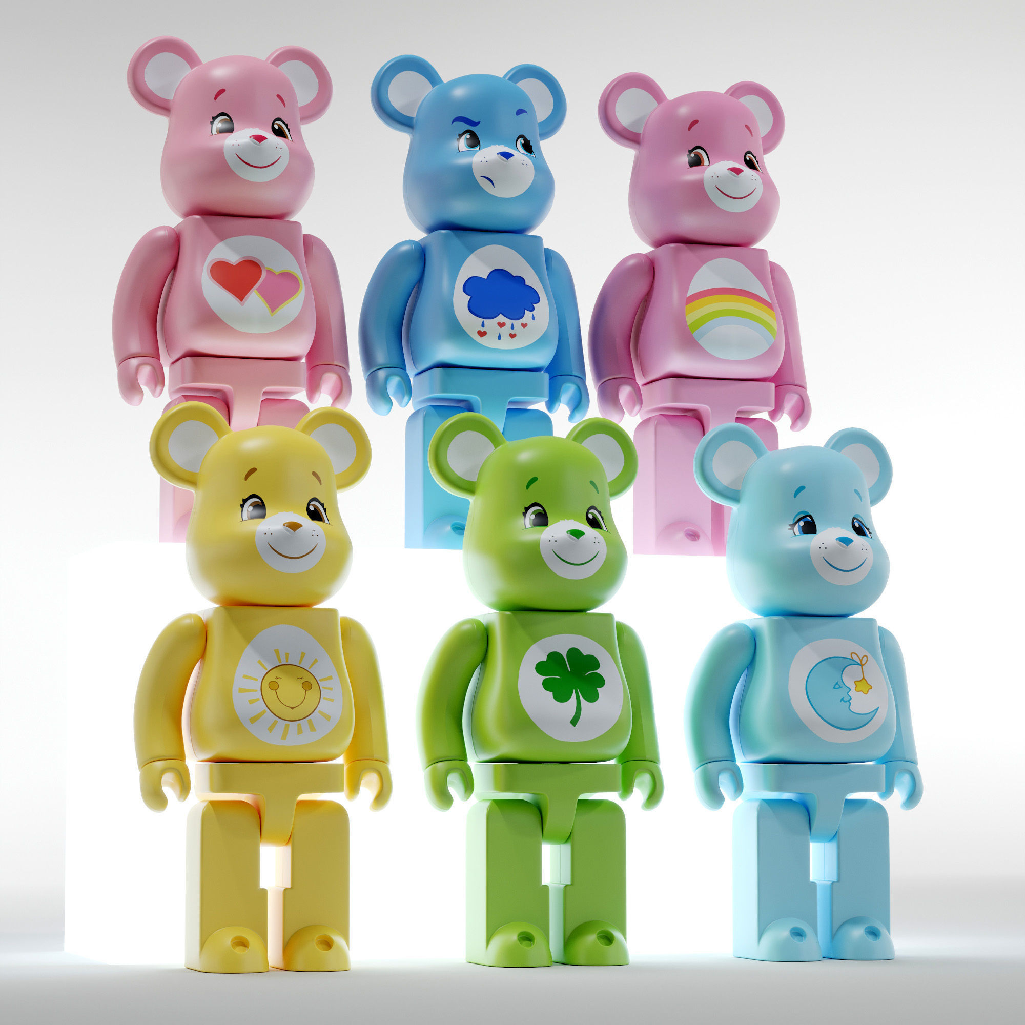 Bearbrick Care bear Set 3D model | CGTrader