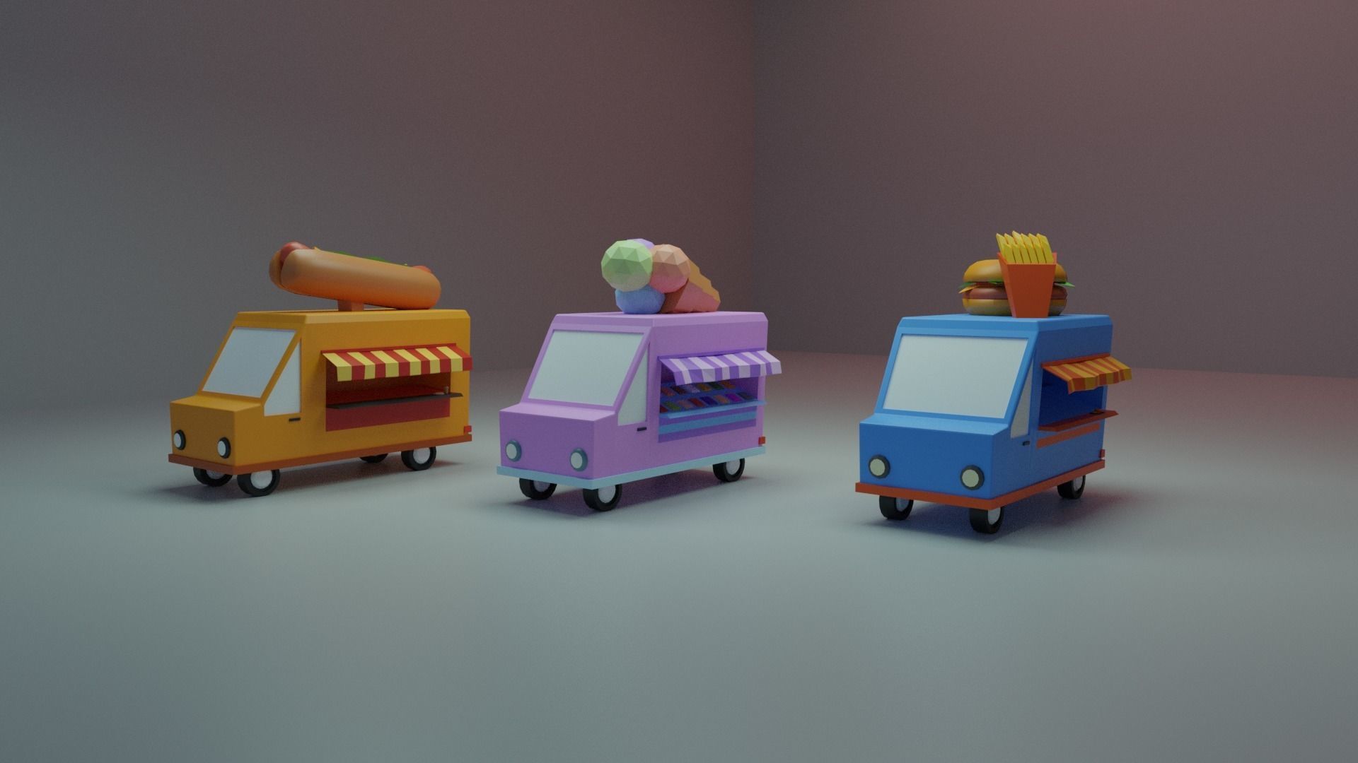 3D model Food Cars VR / AR / low-poly | CGTrader