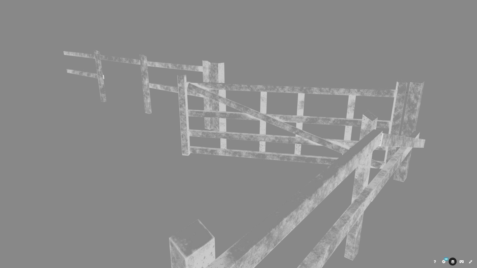 Low poly modular old wooden fence free VR / AR / low-poly 3D model ...