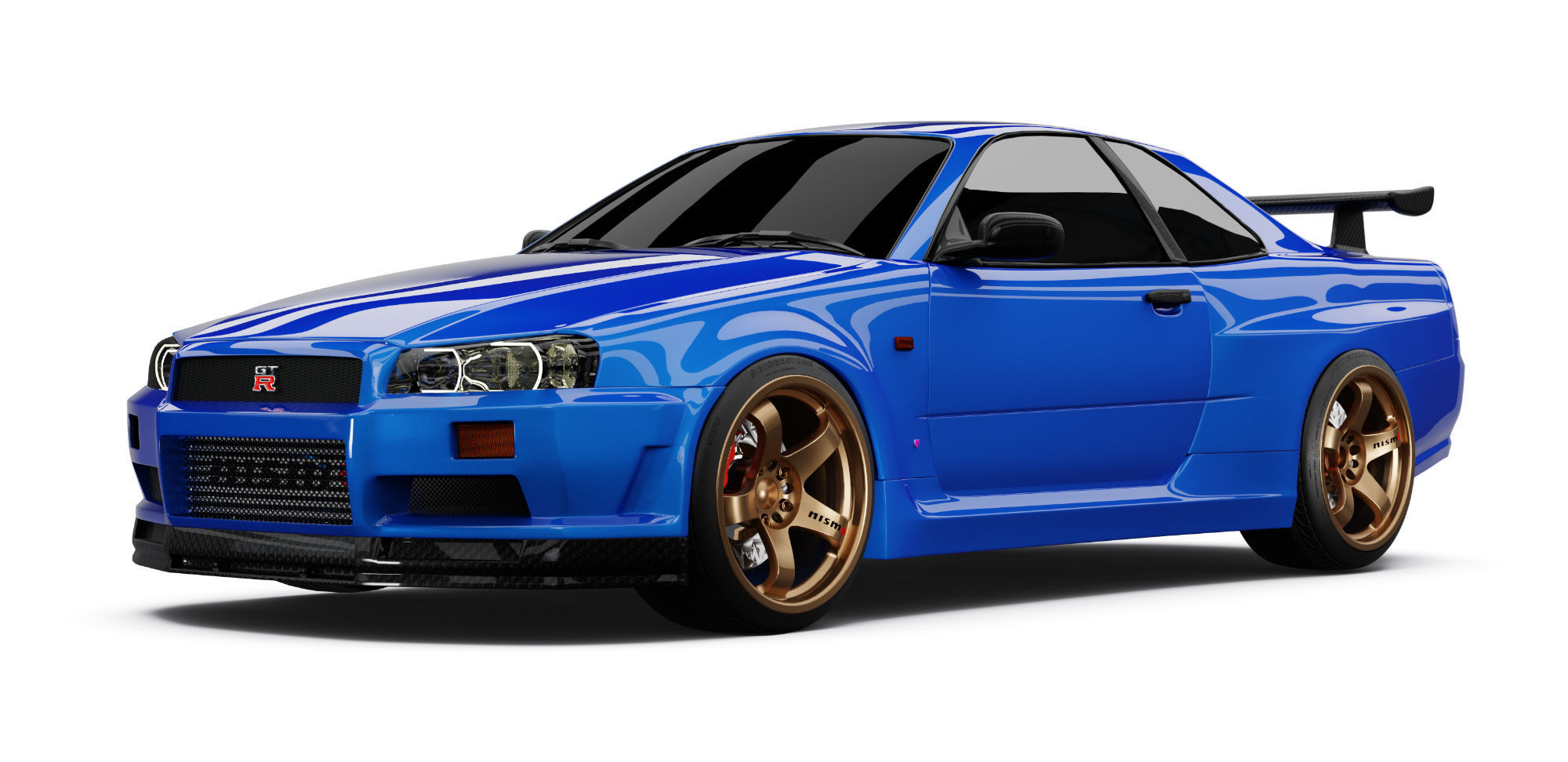 Nissan Skyline R34 - Blue free 3D model | CGTrader