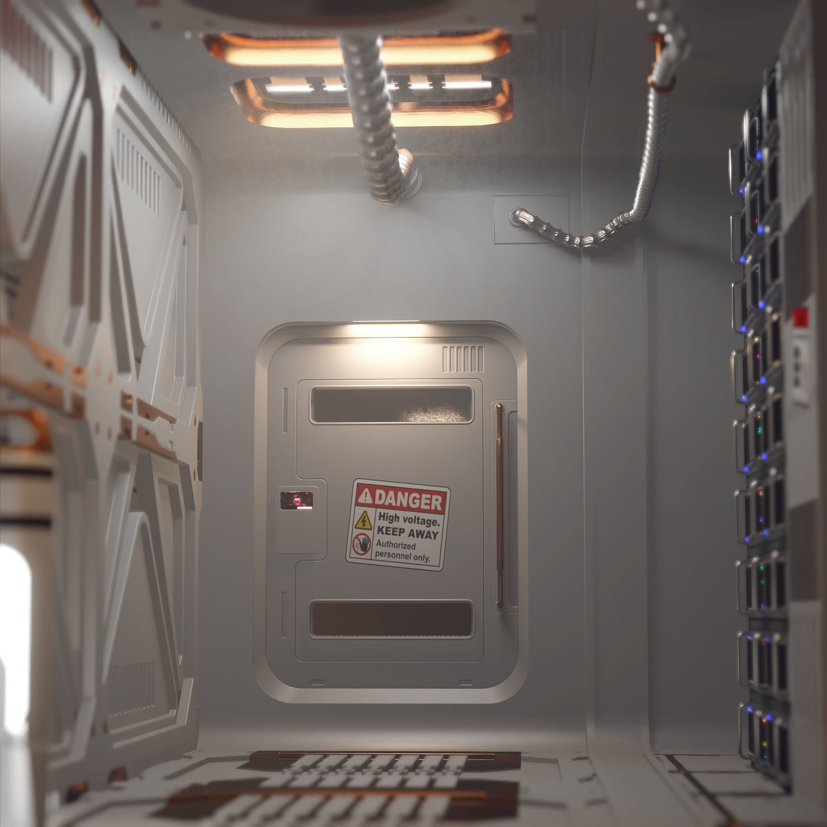 sci-fi shuttle server room textures eevee 3D model | CGTrader