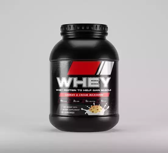 Protein Powder Whey Supplement Bottle free 3D model | CGTrader