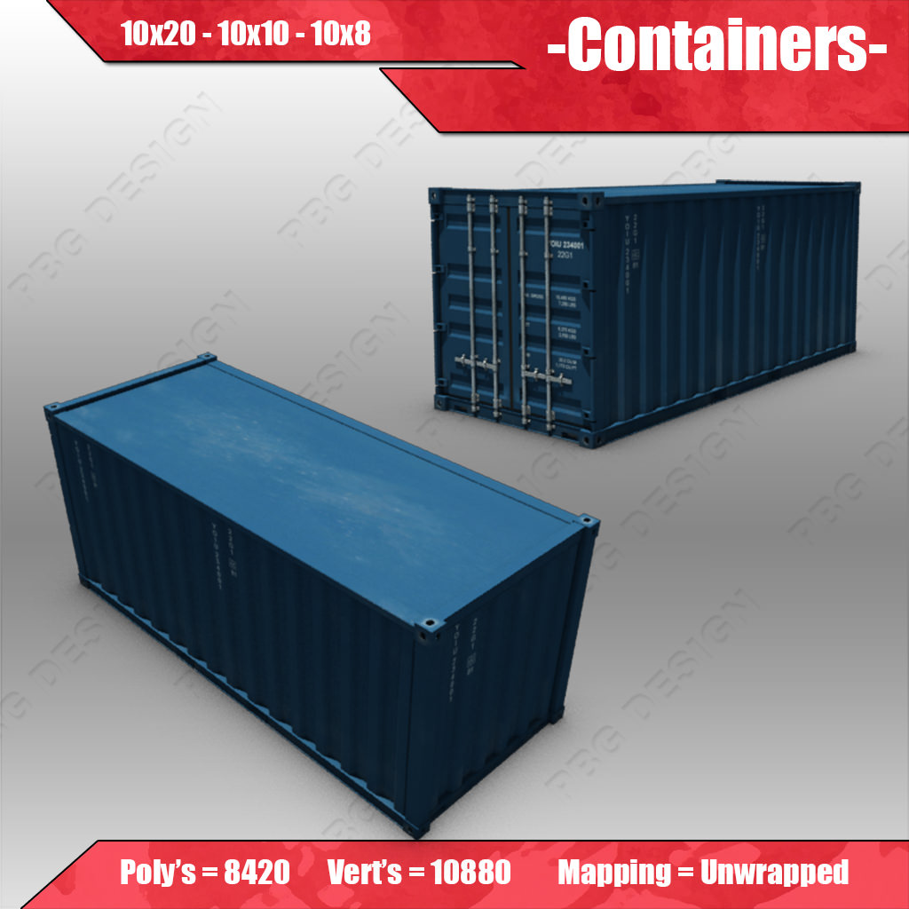 Container 3D Model MAX OBJ 3DS FBX | CGTrader.com