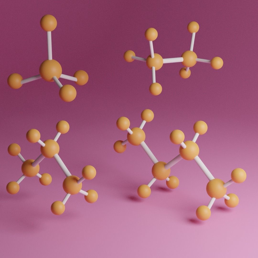 Alkanes - 3D Molecular Structures 3D model | CGTrader