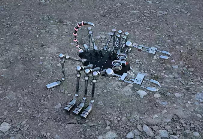 3d Mechanicscorpion model spider made of metal parts 3D model | CGTrader