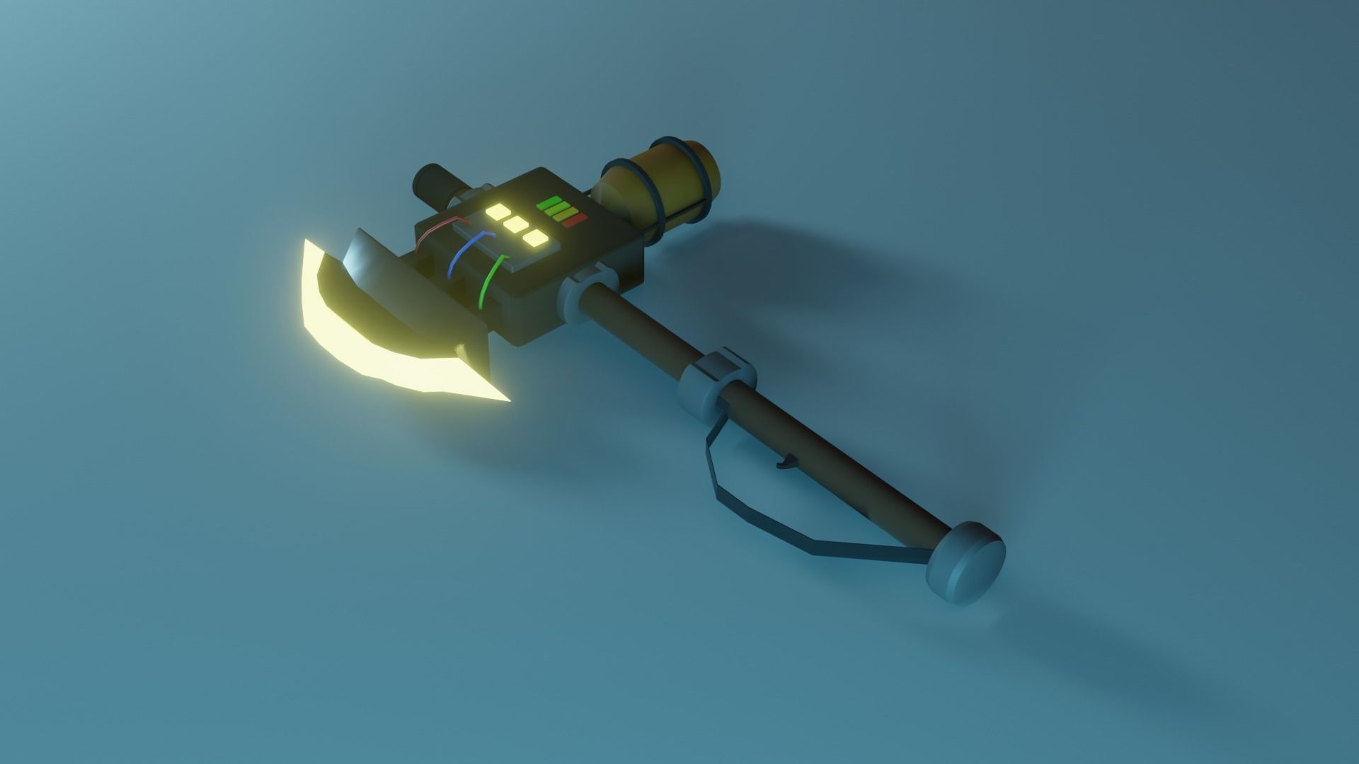 Sci-Fi Axe Flamethrower free VR / AR / low-poly 3D model | CGTrader
