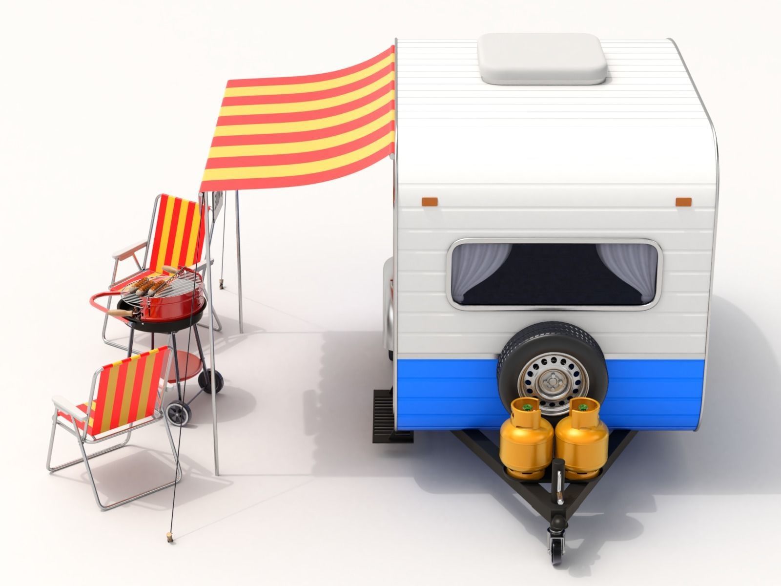 Camper Scene 3D model | CGTrader