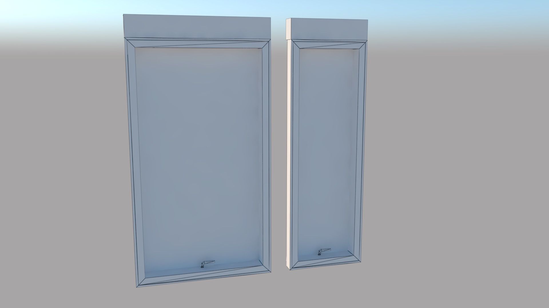 3D model Low Poly Windows pair of glass openings VR / AR / low-poly ...