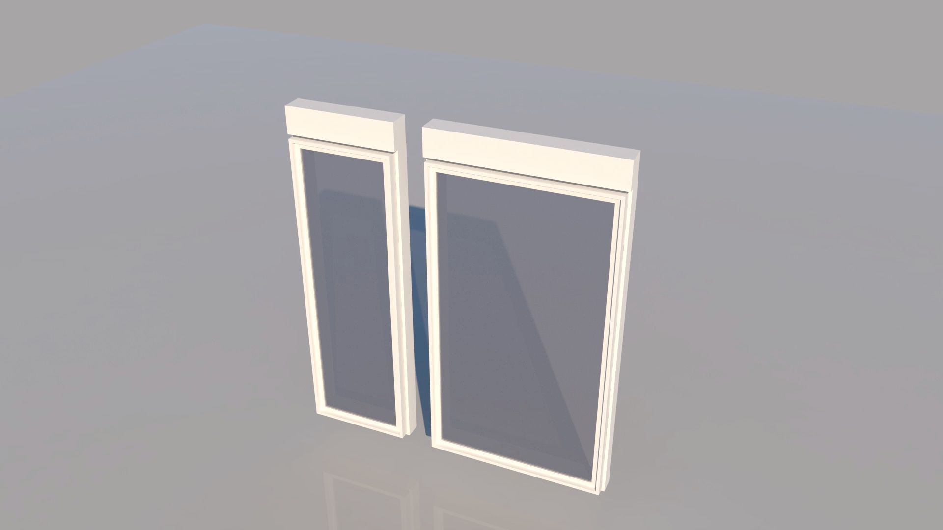 3D model Low Poly Windows pair of glass openings VR / AR / low-poly ...