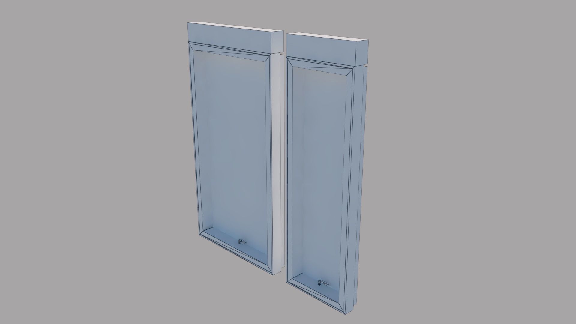 3D model Low Poly Windows pair of glass openings VR / AR / low-poly ...