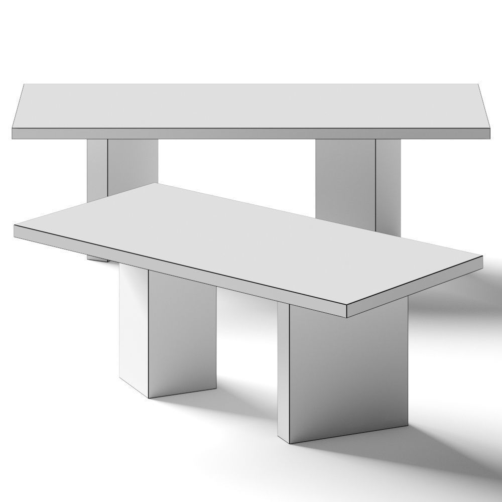 Forma and Cemento Euclide Dining Tables 3D model | CGTrader
