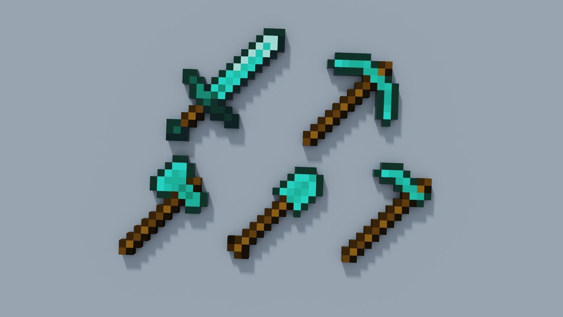 3D model Minecraft Items Pack VR / AR / low-poly | CGTrader